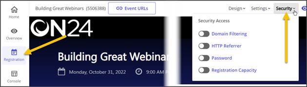 Webcast Elite Security Options – ON24