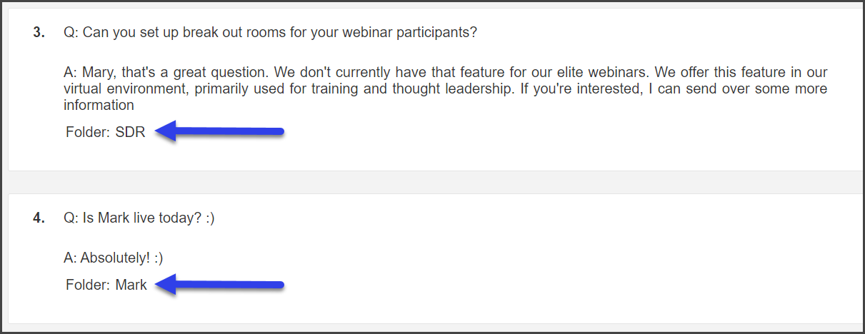 Webcast Intelligence Report Interactions Tab – ON24
