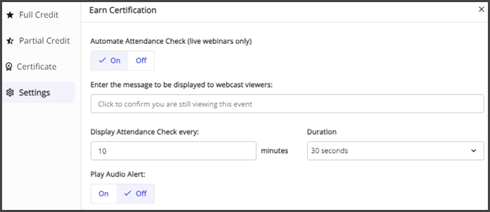 Earn Certification Tool – ON24